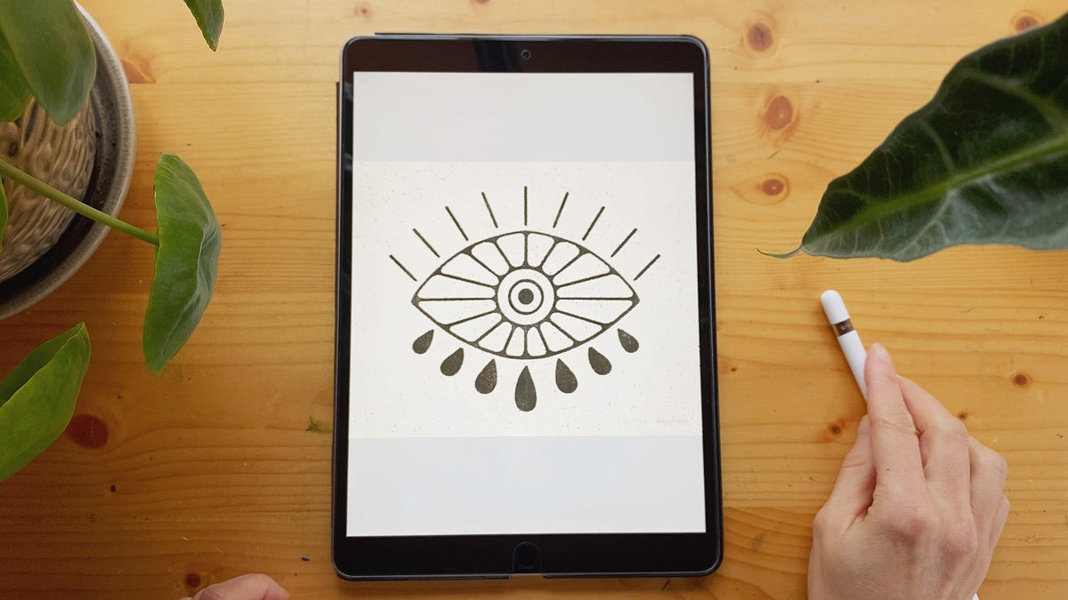How to Draw an Evil Eye Line Art Illustration in Procreate – Pauline ...